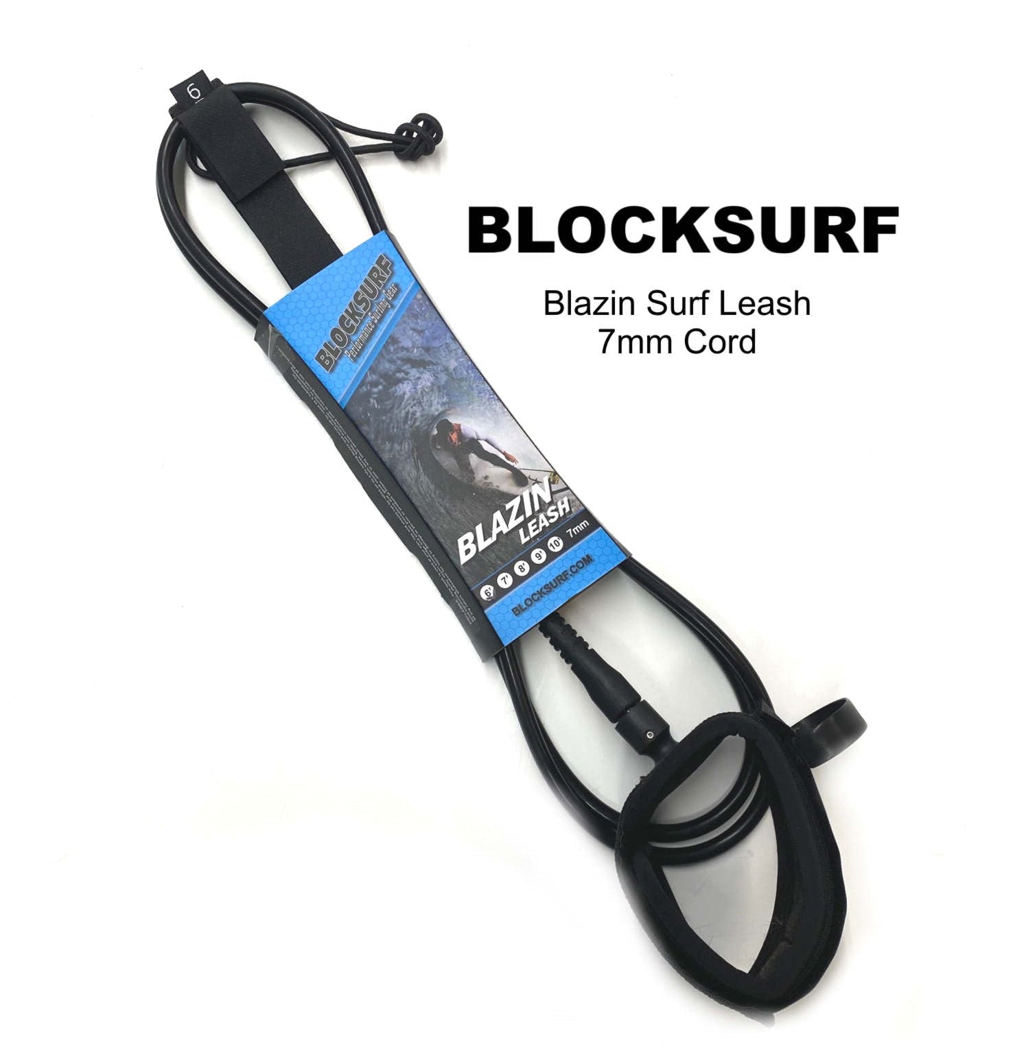 BlockSurf “Blazin” Economy Surfboard Leash - All Sizes, Black – The ...