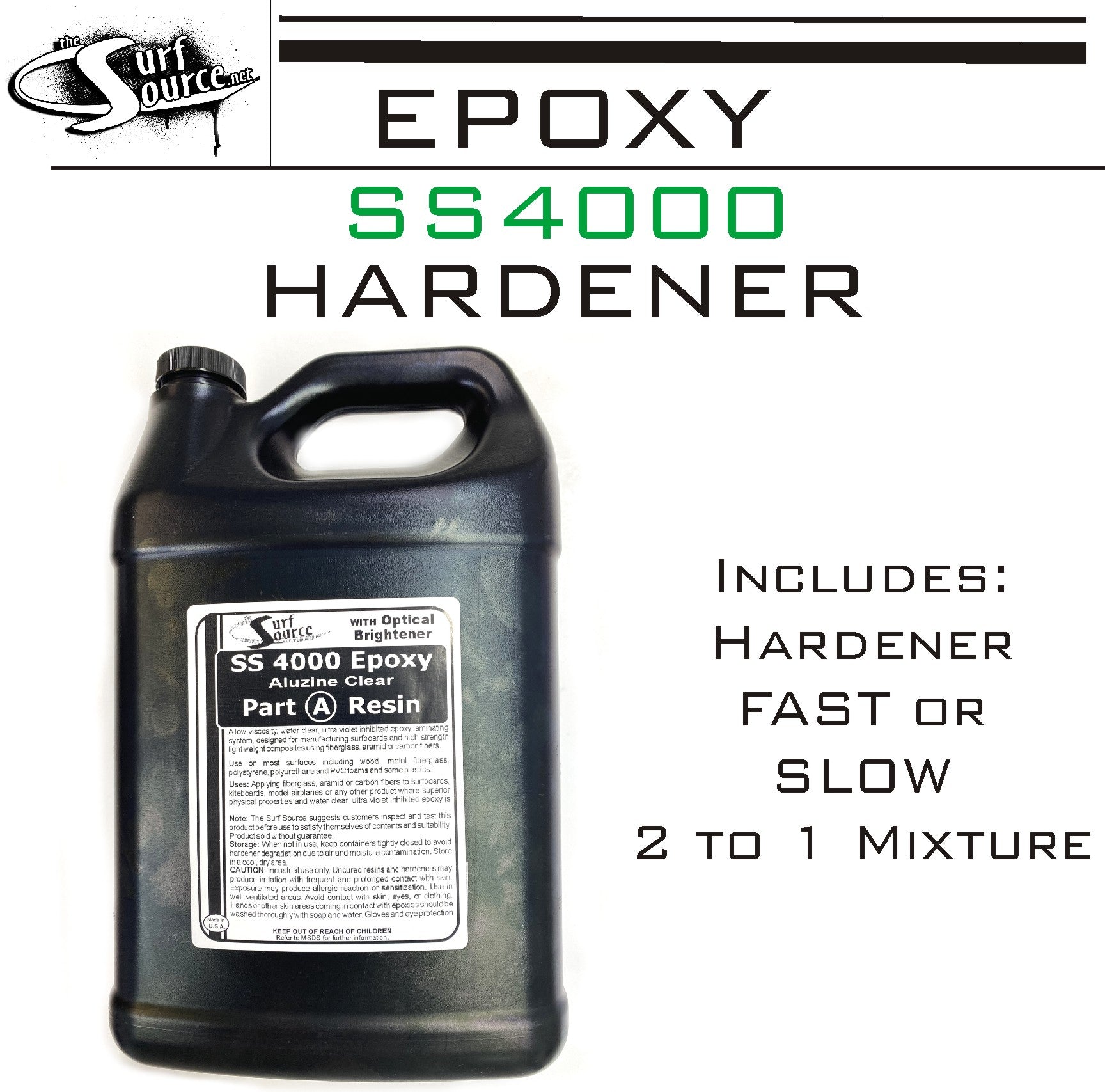 SS4000 Epoxy Hardener Part (B) "Aluzine Clear" – The Surf Source